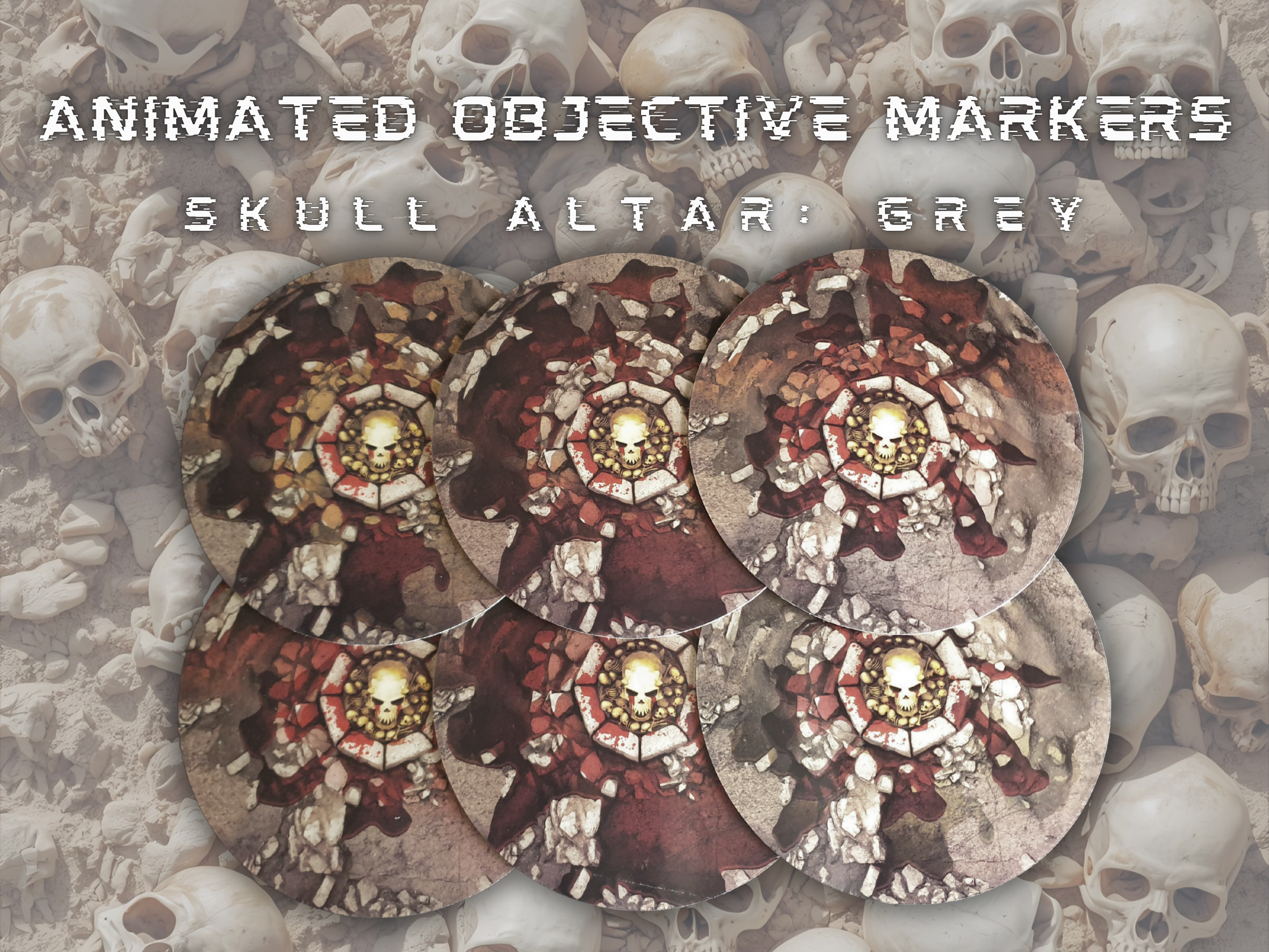 Animated Objective Markers - Skull Altar: Grey – Deploymats